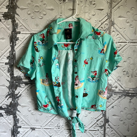 Disney | Tops | Disney Princess The Little Mermaid Ariel Button Down ...